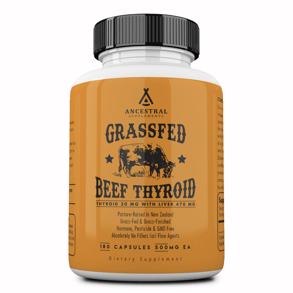Ancestral Supplements - Grass Fed Natural Desiccated Thyroid (180 caps ...